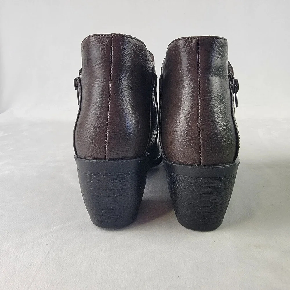 easy street | Shoes | Easy Street Morgana Brown Croc Ankle Boots ...